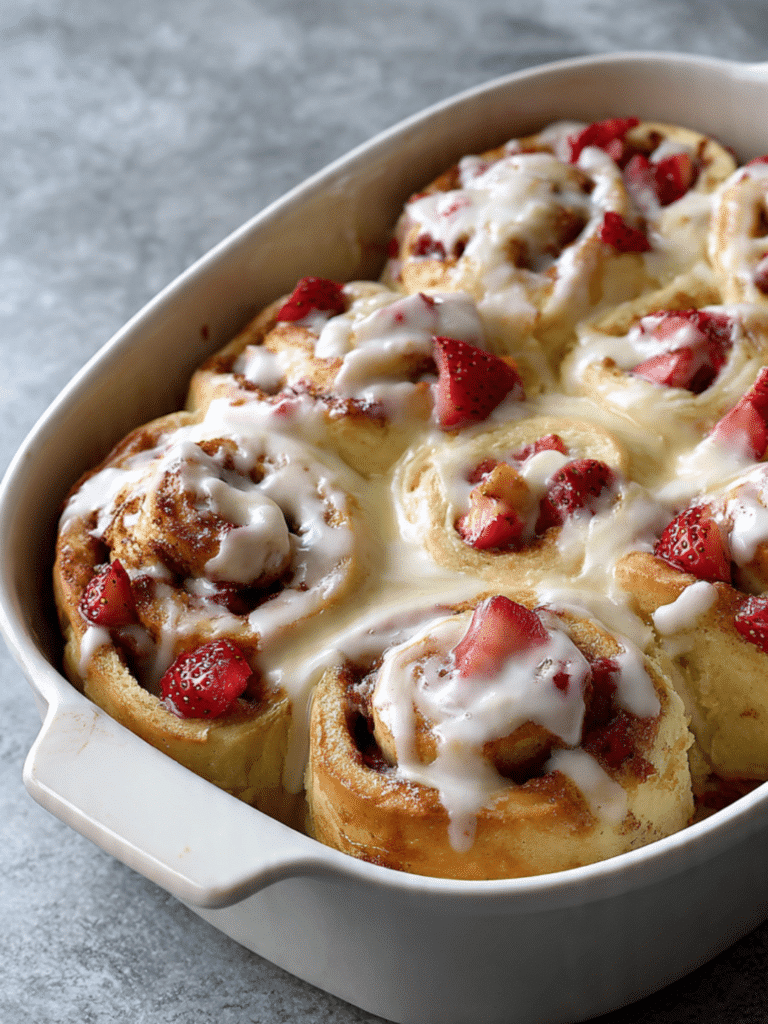 Strawberry Cheesecake Cinnamon Rolls – 1 Easy & Irresistible